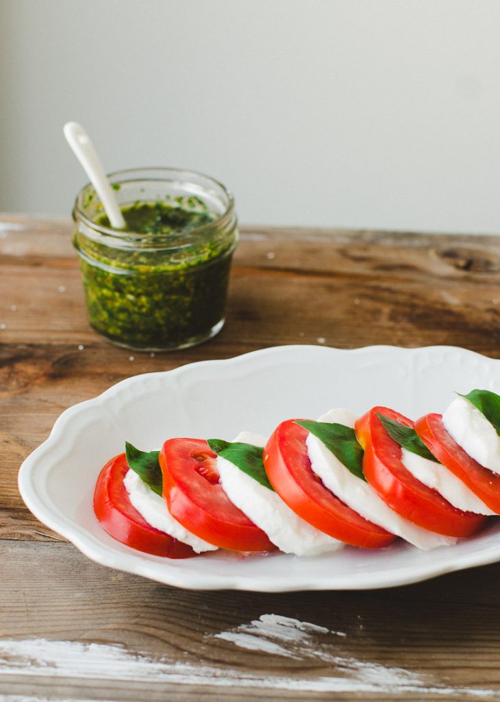 Caprese Salad with Pesto (4 ingredients) - Pretty. Simple. Sweet.
