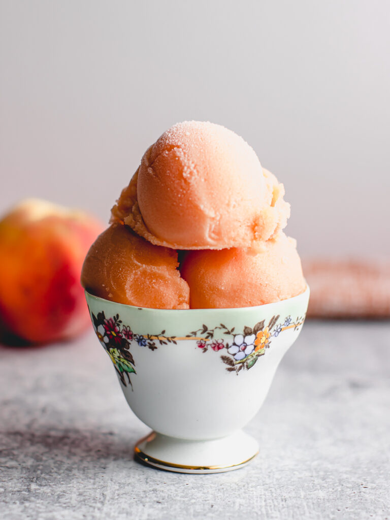 Peach Sorbet (no-churn) - Pretty. Simple. Sweet.