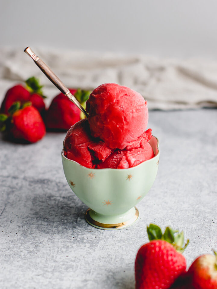 Strawberry Sorbet (no-churn) - Pretty. Simple. Sweet.